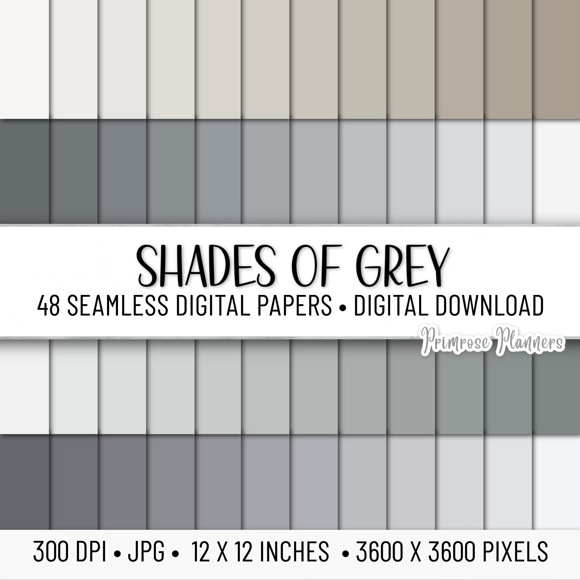 Shades of Grey Solid Digital Paper Pack Plain Background - Etsy Canada
