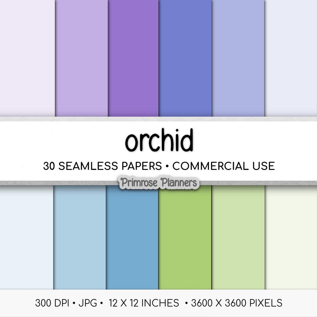 Solid Digital Paper Orchid Garden | Cool Toned Pastels | Magenta ...