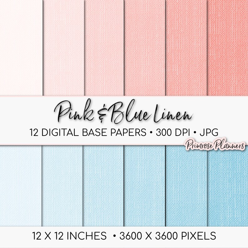 Pink and Blue Linen Digital Paper Linen Background Digital | Etsy