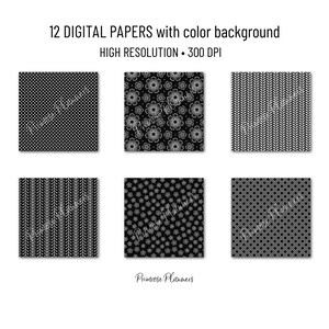 BLACK AND WHITE Patterns Digital Paper Pack | Digital Striped Paper ...