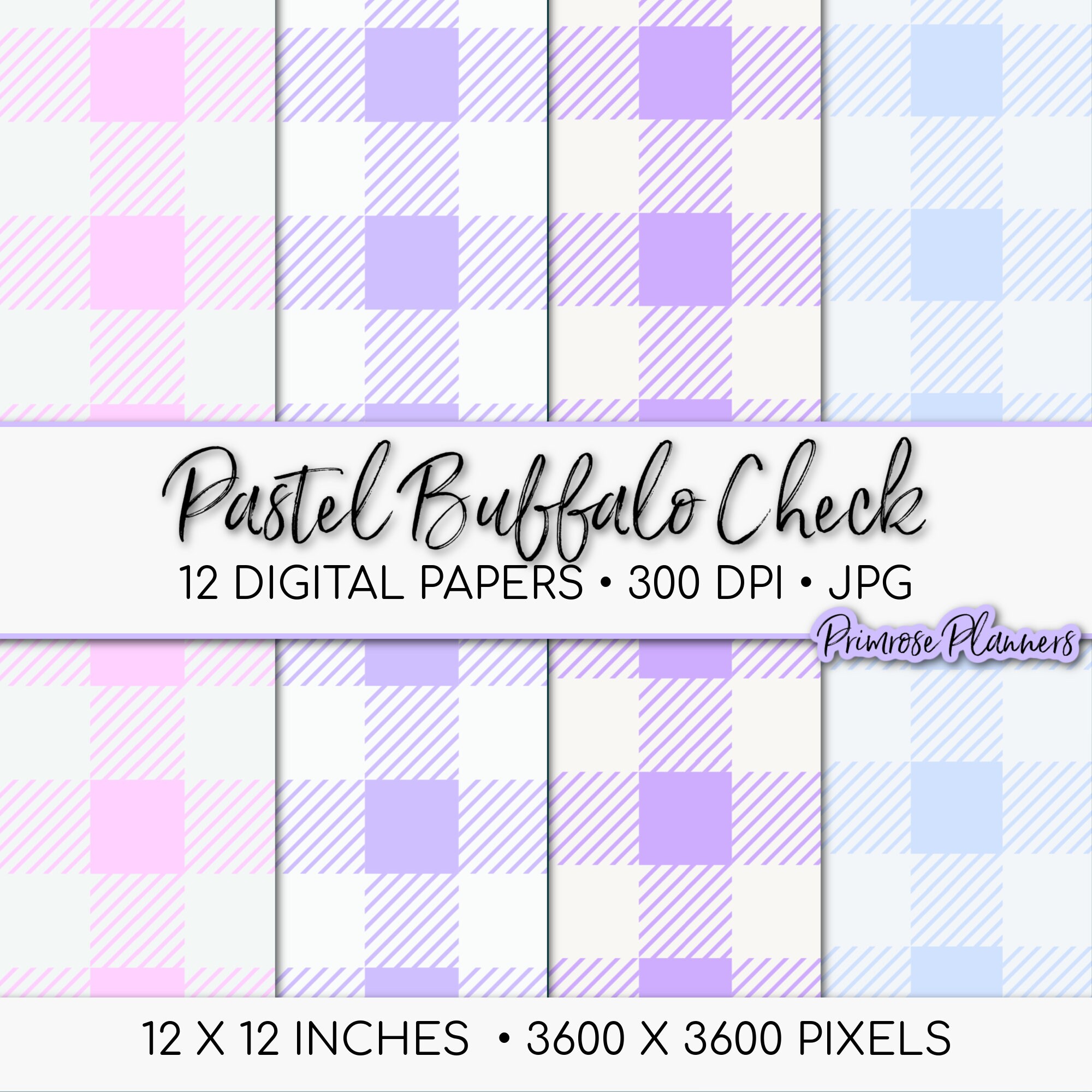 Pastel Buffalo Check Digital Paper Pack Digital Plaid Paper - Etsy