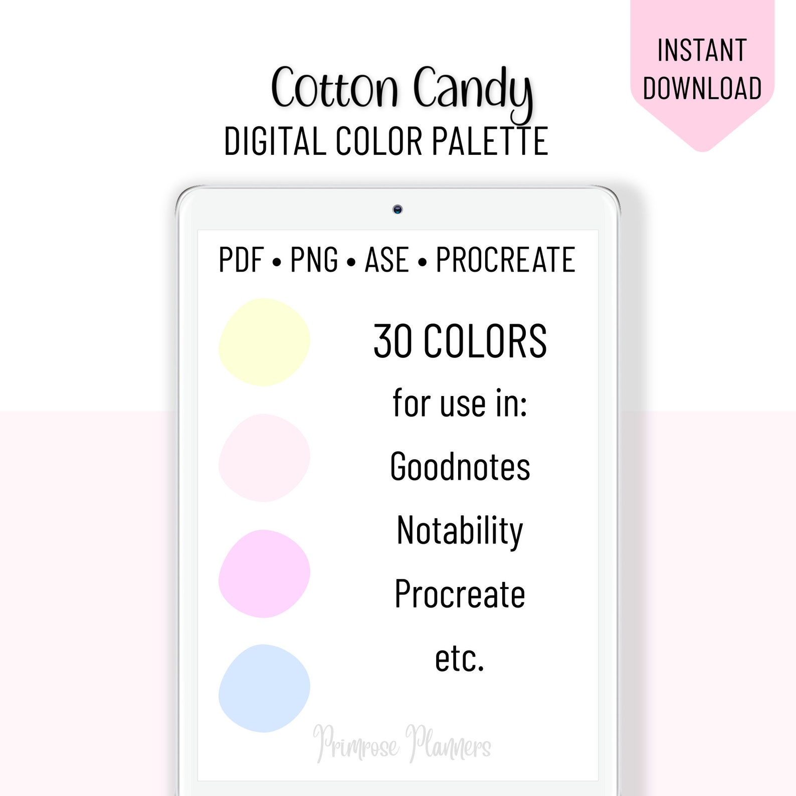 Cotton Candy Digital Color Palette Color Chart Goodnotes - Etsy
