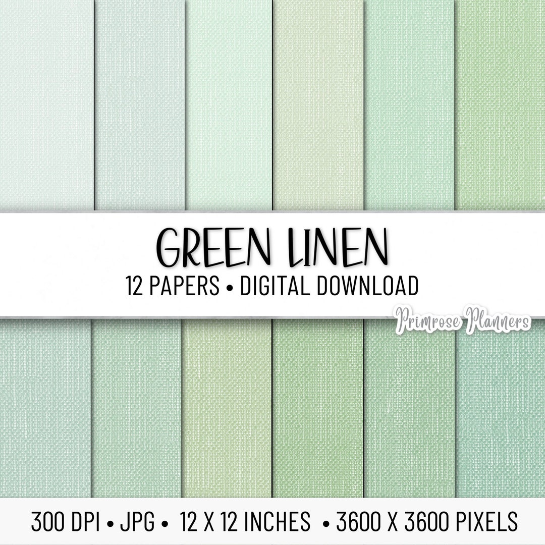Muted Green Linen Digital Paper Pack Digital Base Paper Linen Digital ...