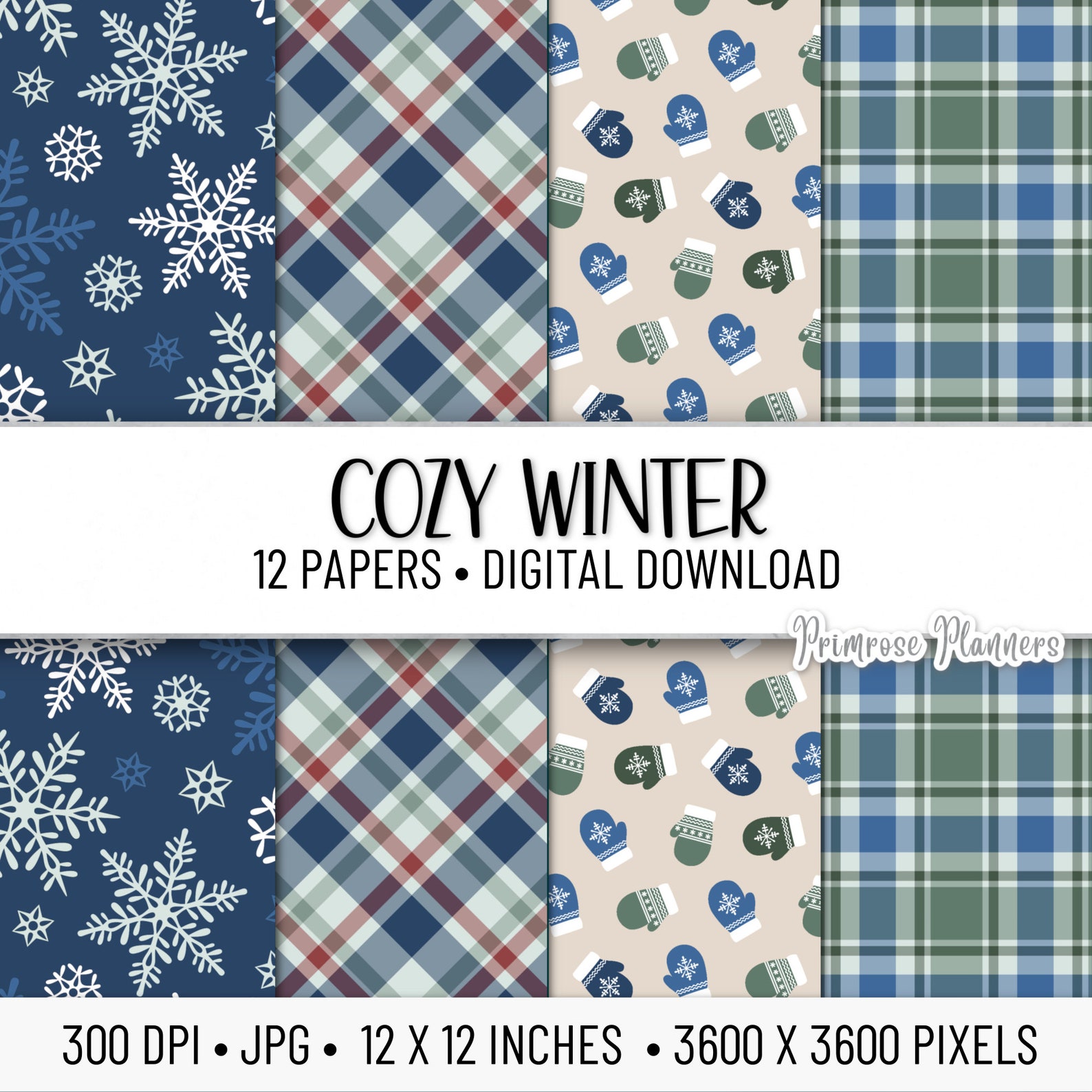 Cozy Winter Digital Paper Pack Snow Digital Paper - Etsy