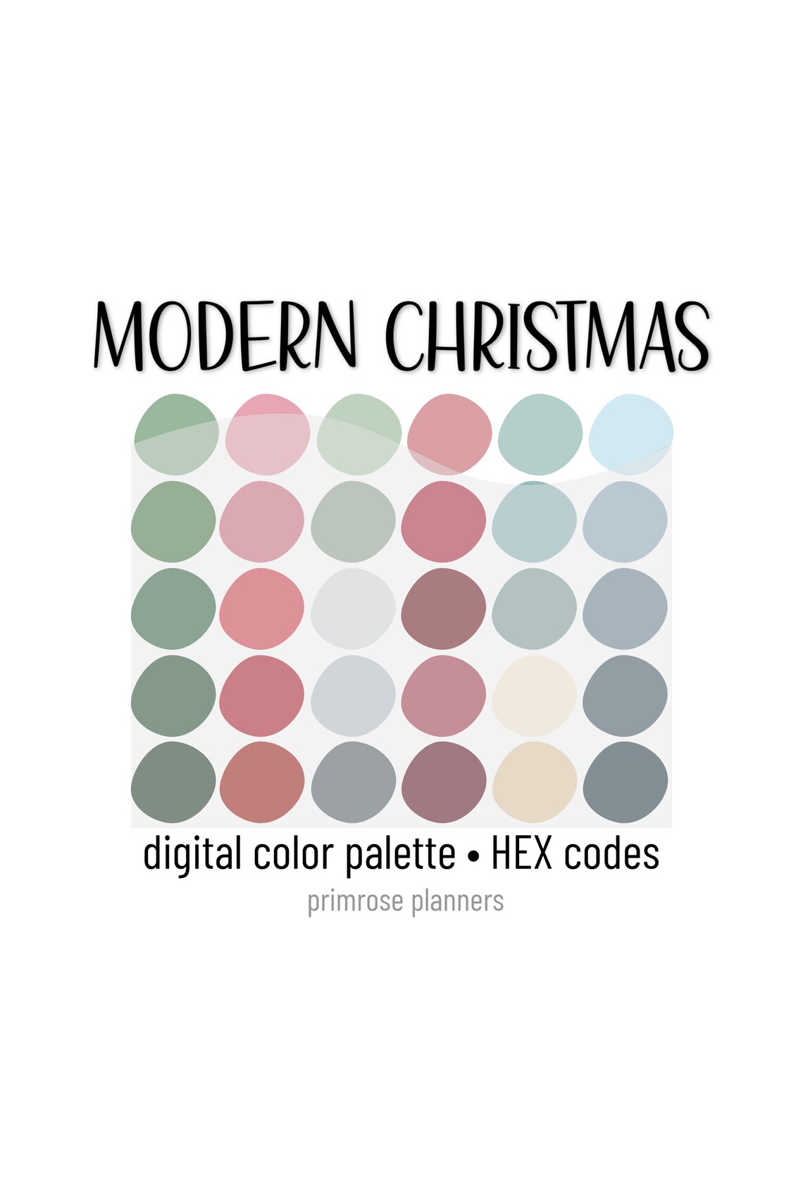 Modern Christmas Digital Color Palette Color Chart - Etsy