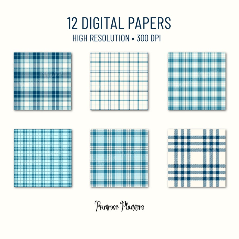 Polar Plaid Winter Digital Paper Pack Plaid Digital Paper - Etsy