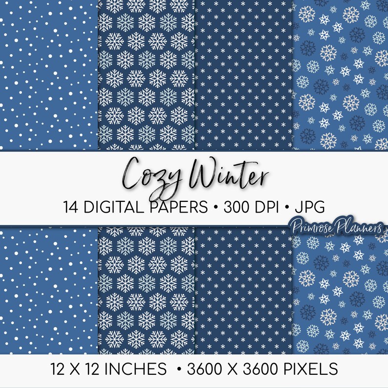 Cozy Winter Digital Paper Pack Snow Digital Paper - Etsy