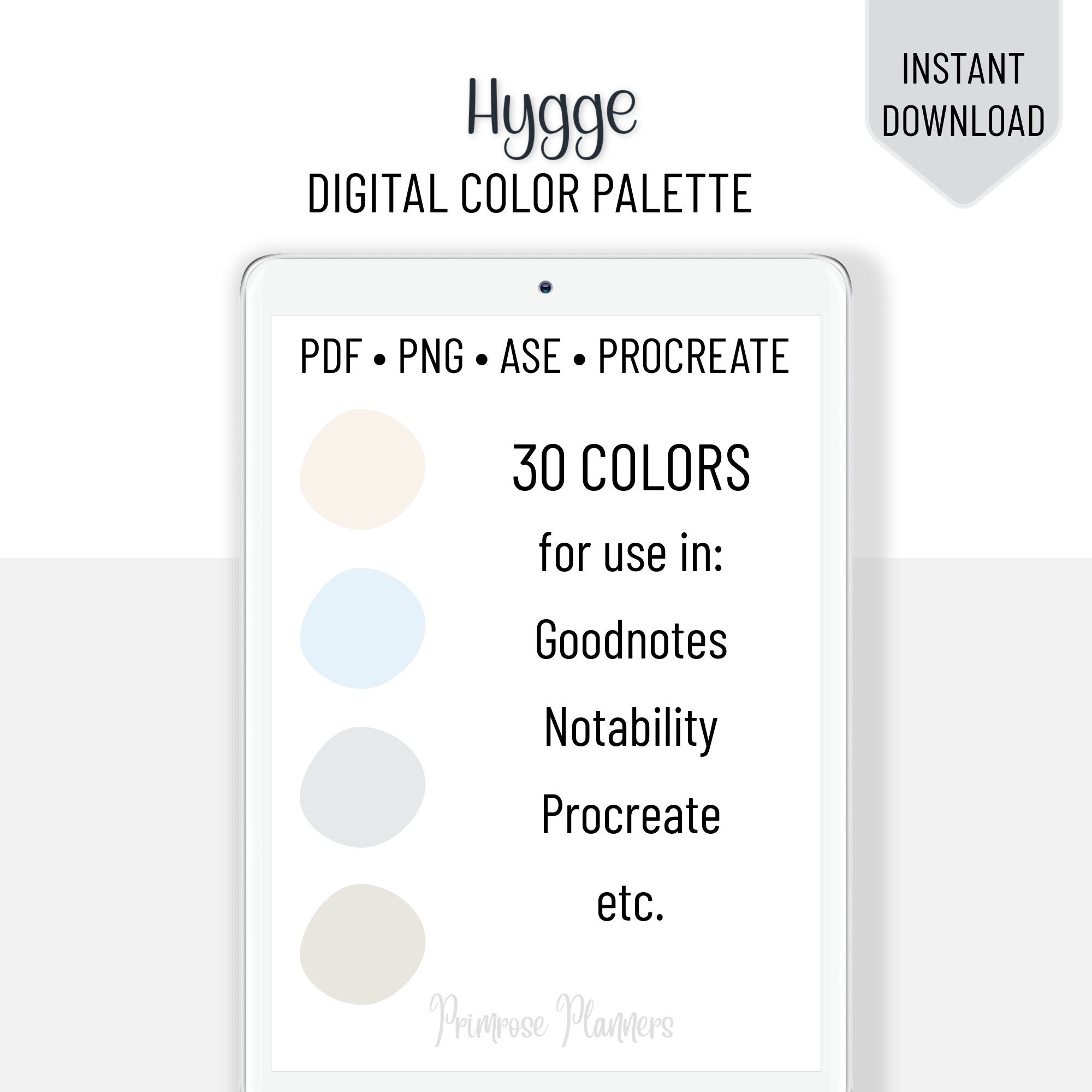 Hygge Digital Color Palette Color Chart Goodnotes Tool - Etsy