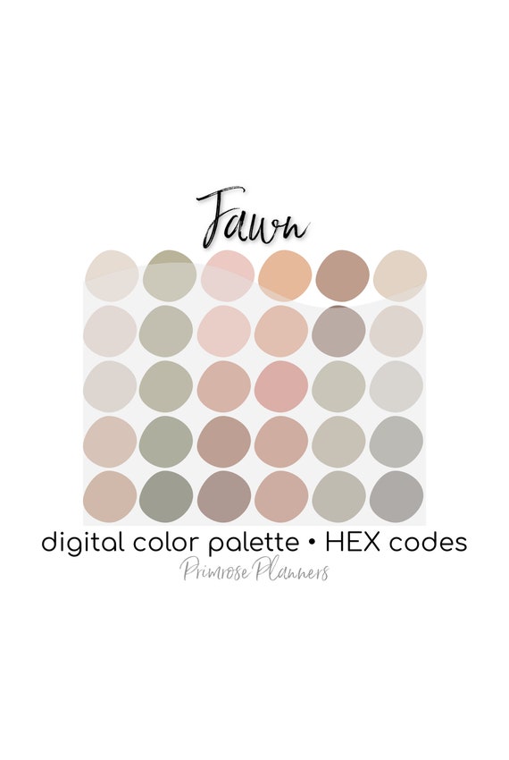 Fawn Digital Color Palette Color Chart Goodnotes Tool | Etsy