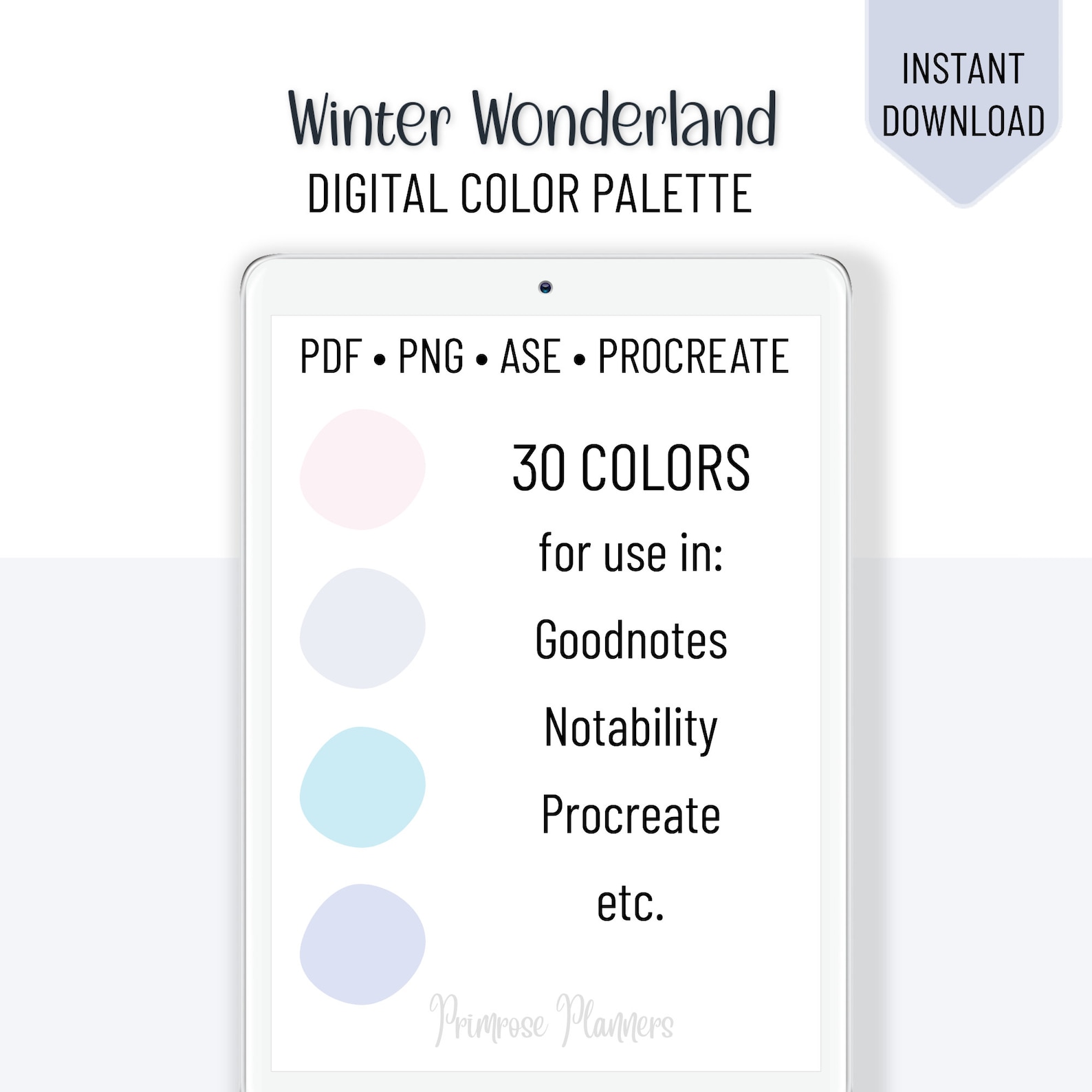 Winter Wonderland Digital Color Palette Color Chart - Etsy