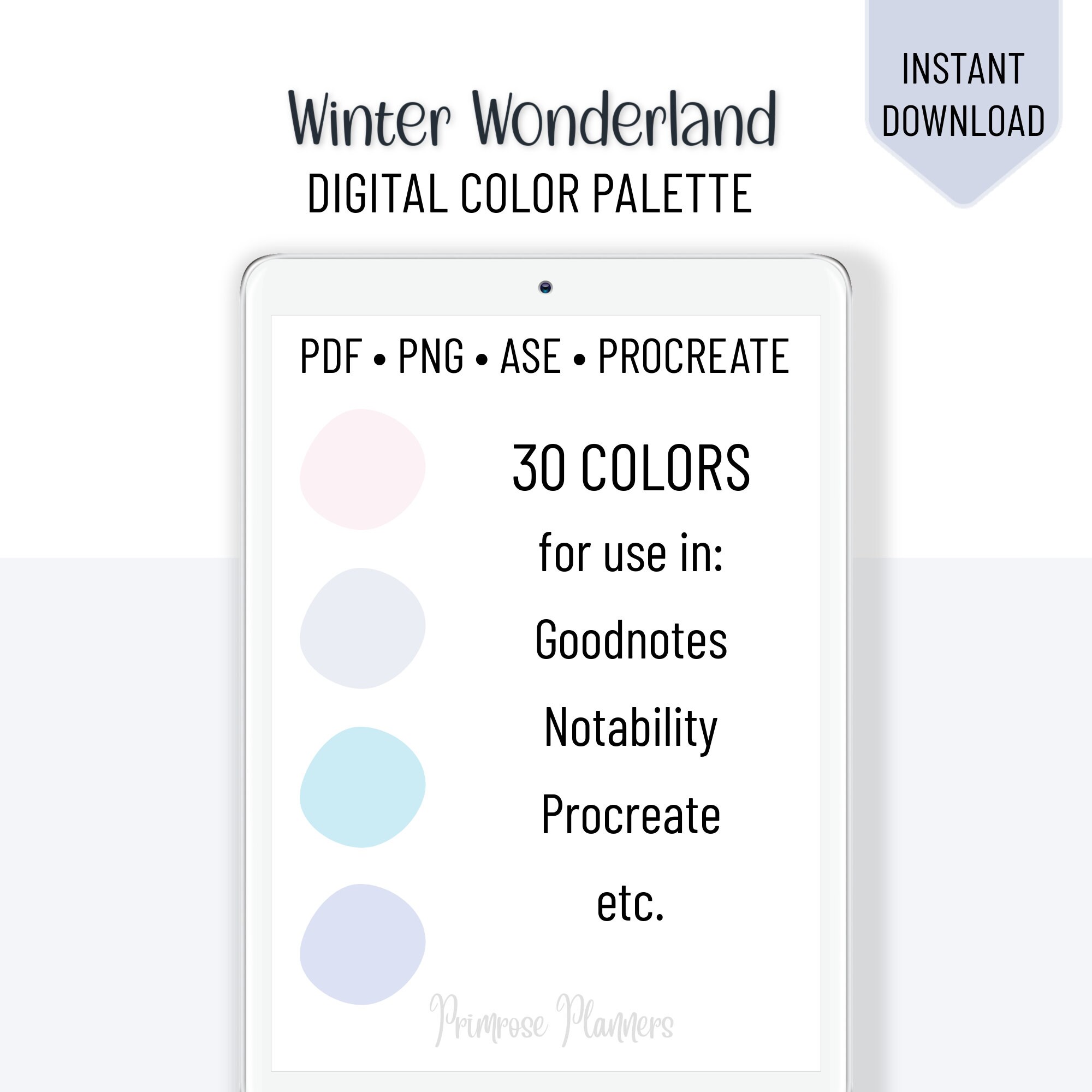 Winter Wonderland Digital Color Palette Color Chart - Etsy
