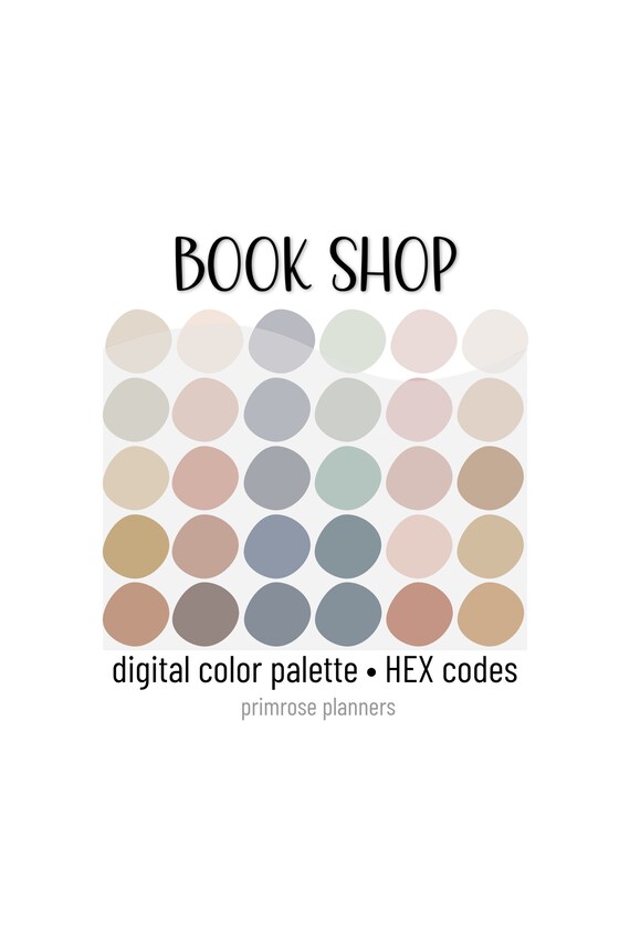 Book Shop Digital Color Palette Color Chart Goodnotes Tool - Etsy UK
