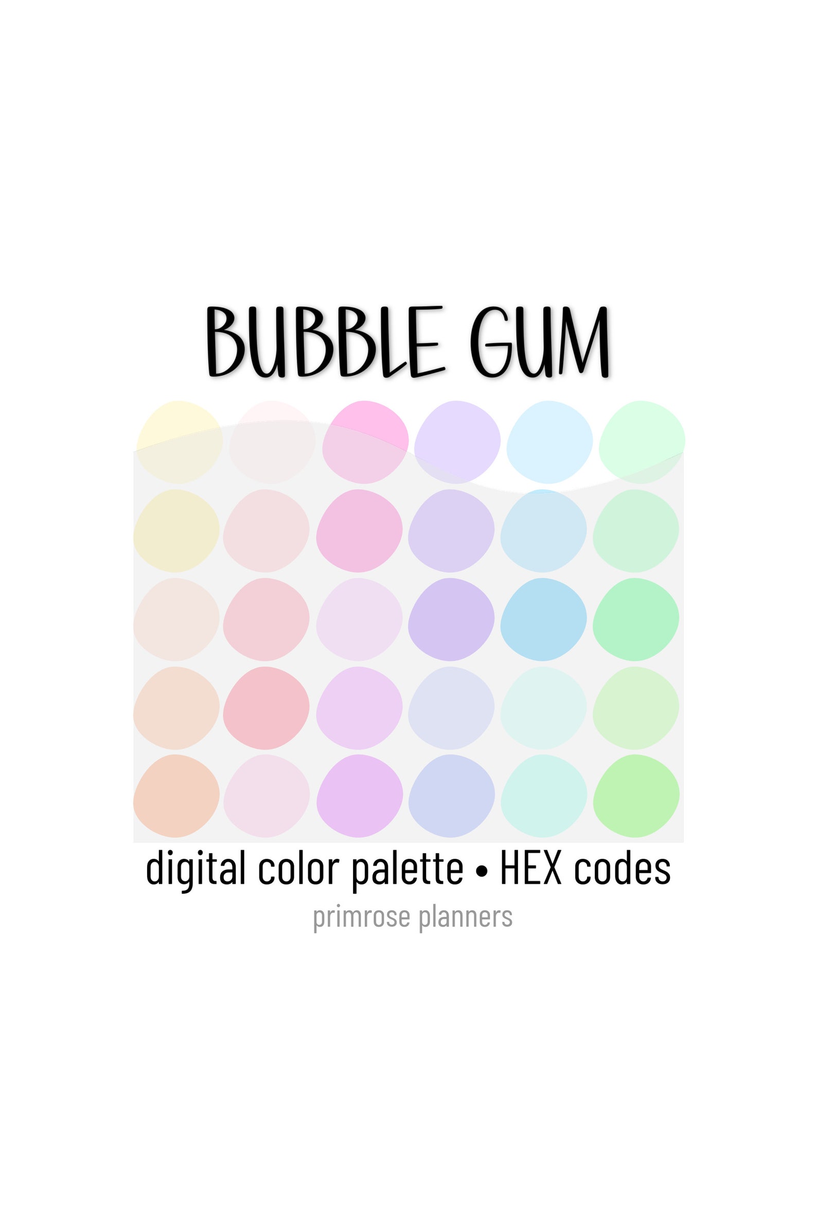 Bubble Gum Digital Color Palette Color Chart Goodnotes - Etsy