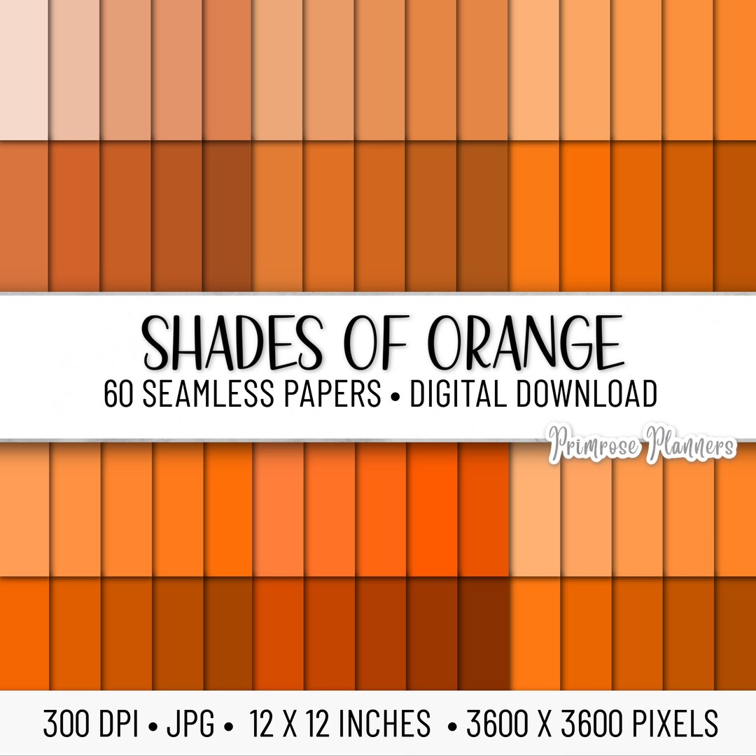 Shades of Orange Solid Digital Paper Pack Digital Solid Paper Solid ...
