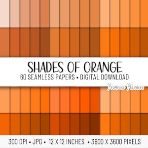 Shades of Orange Solid Digital Paper Pack Digital Solid Paper Solid ...
