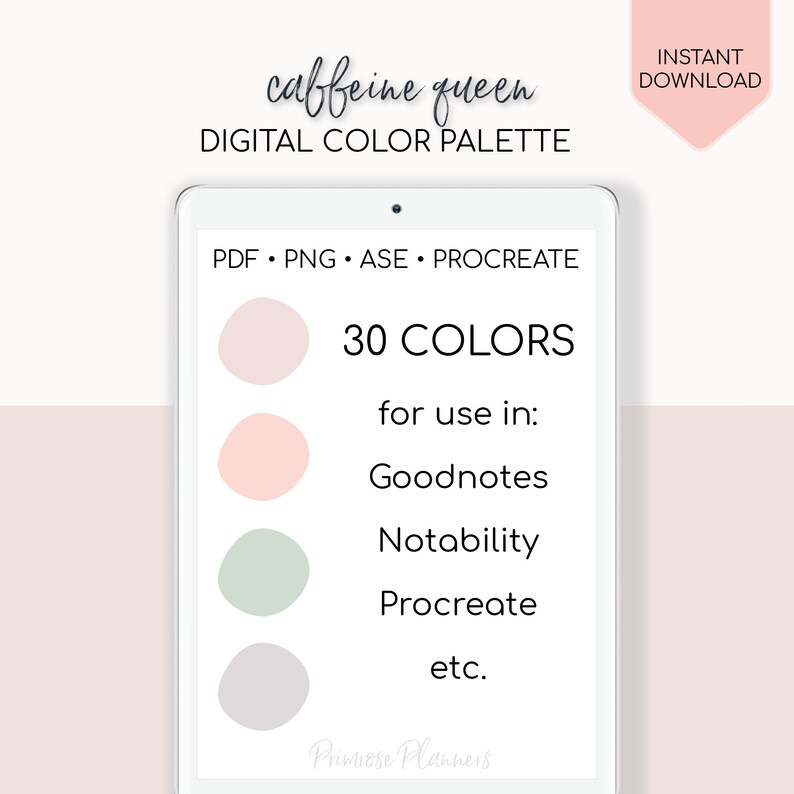 Caffeine Queen Digital Color Palette Color Chart Goodnotes | Etsy
