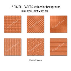 BOHO ORANGE Pattern Digital Paper Pack | Digital Stripe Paper ...