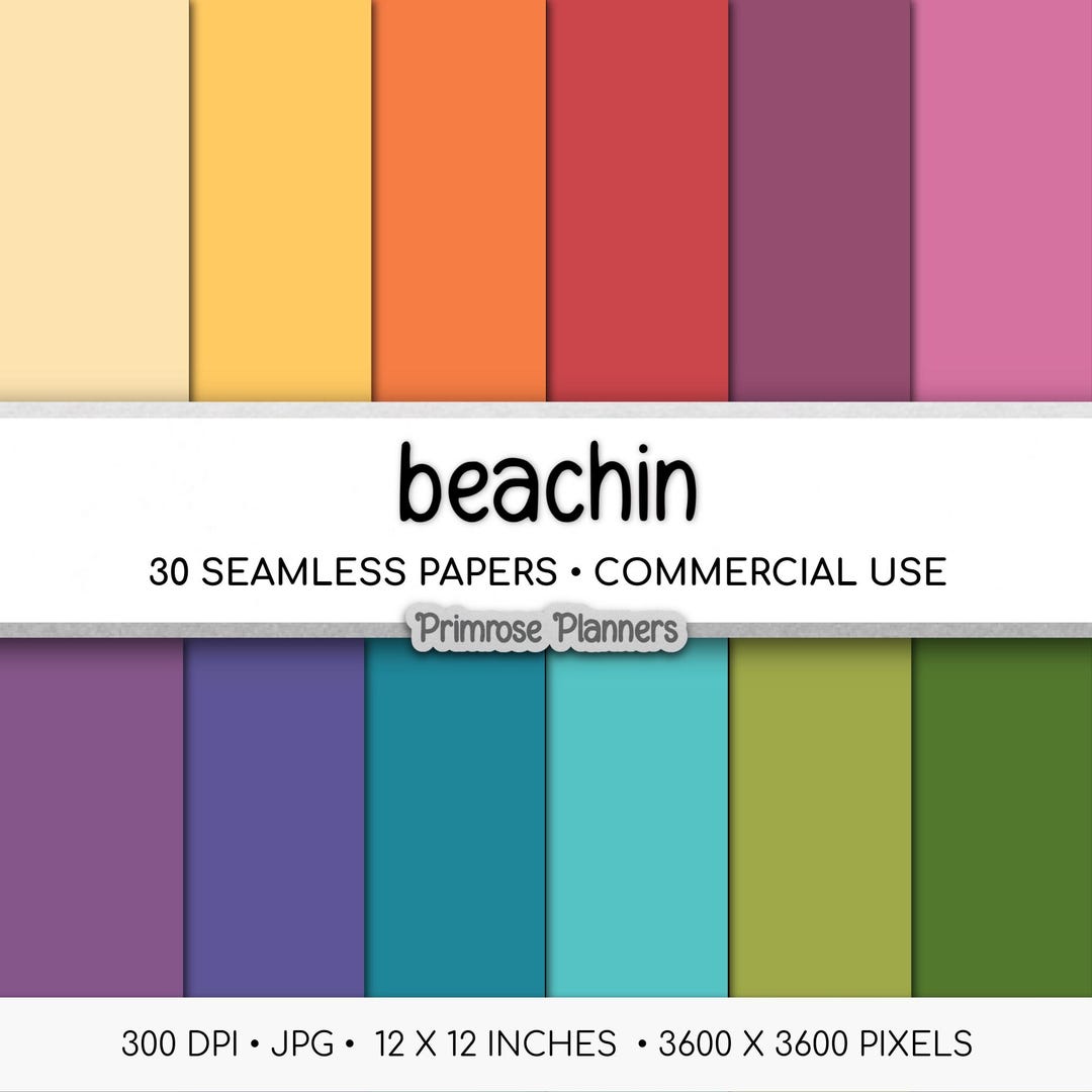 Solid Digital Paper Faded Vintage Summer | Sun Bleached Retro Colors ...