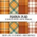 Pumpkin Tartan Digital Paper Pack | Digital Orange and Teal Paper ...