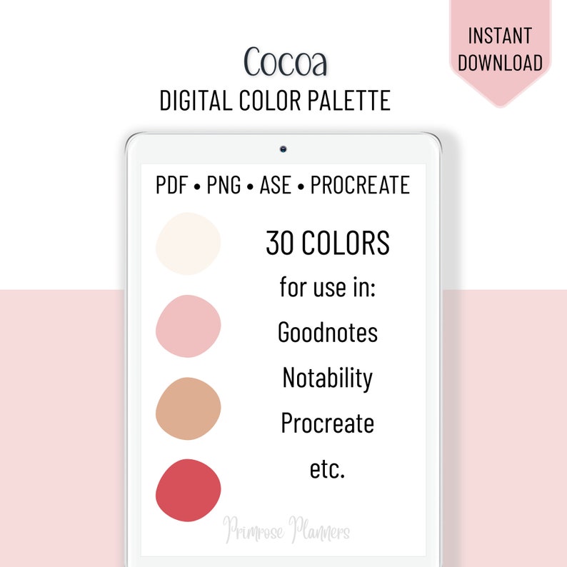 Cocoa Digital Color Palette Color Chart Goodnotes Tool - Etsy