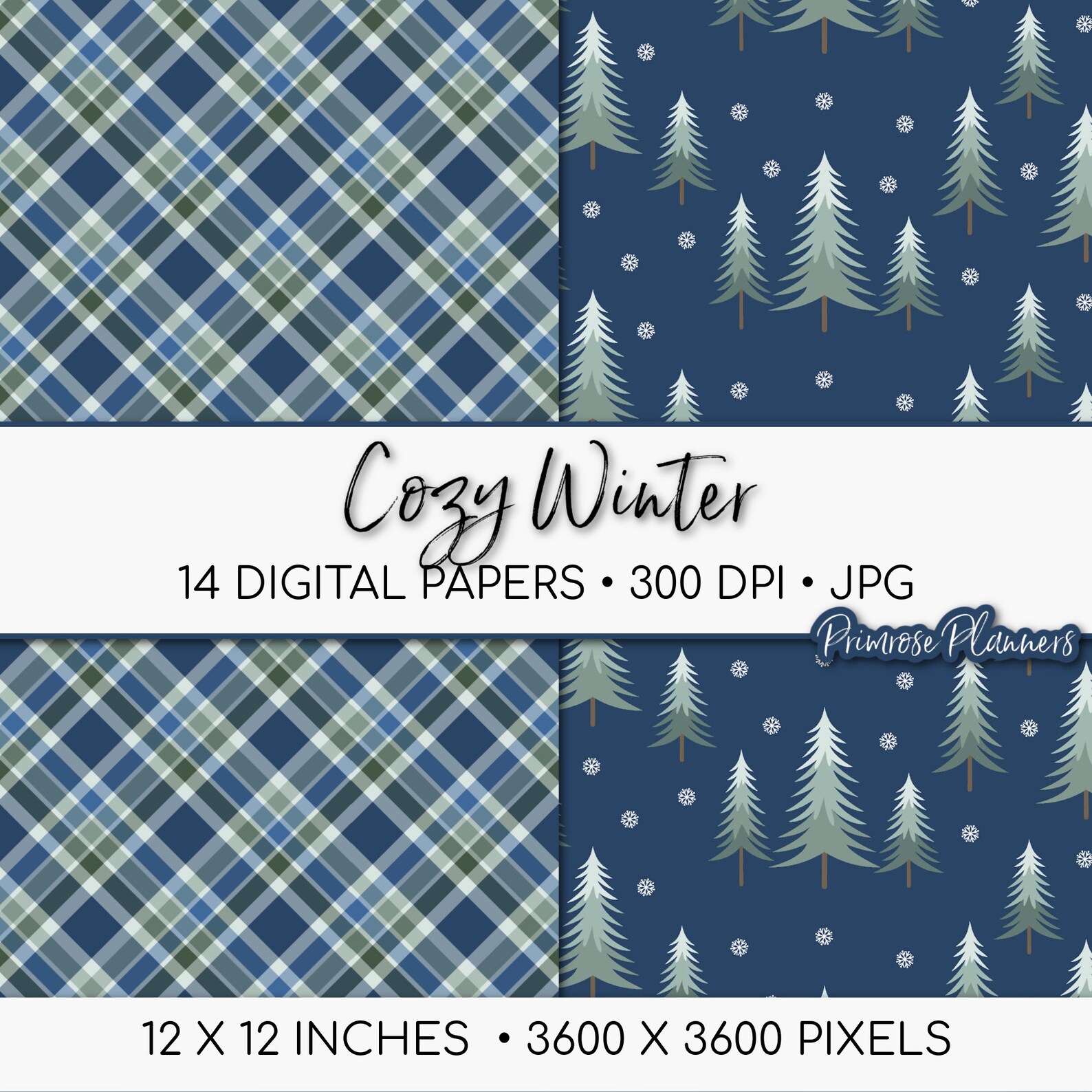 Cozy Winter Digital Paper Pack Snow Digital Paper - Etsy
