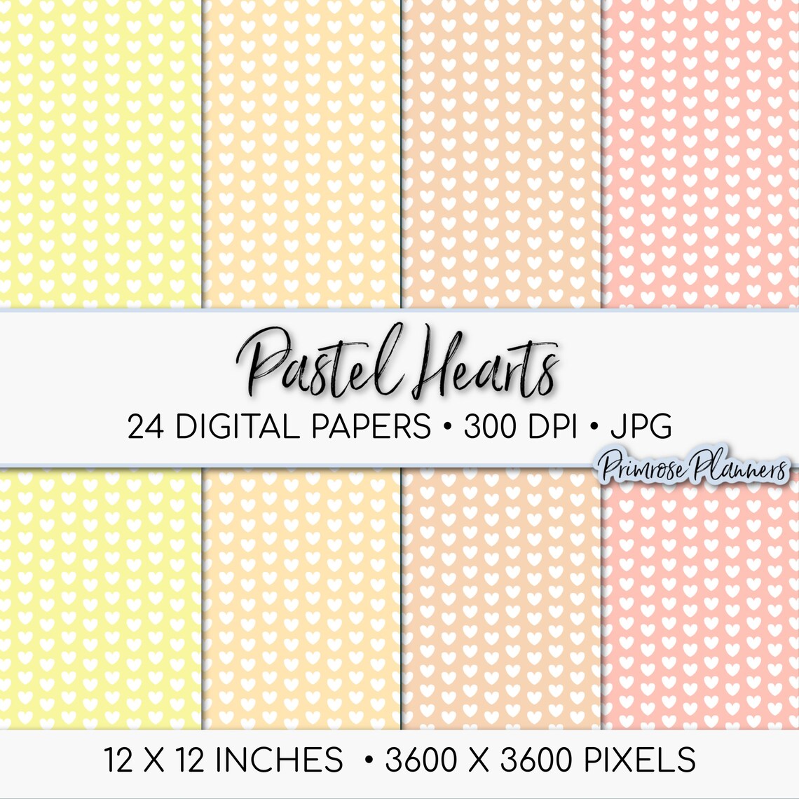 Pastel Hearts Confetti Digital Paper Pack Digital Heart - Etsy
