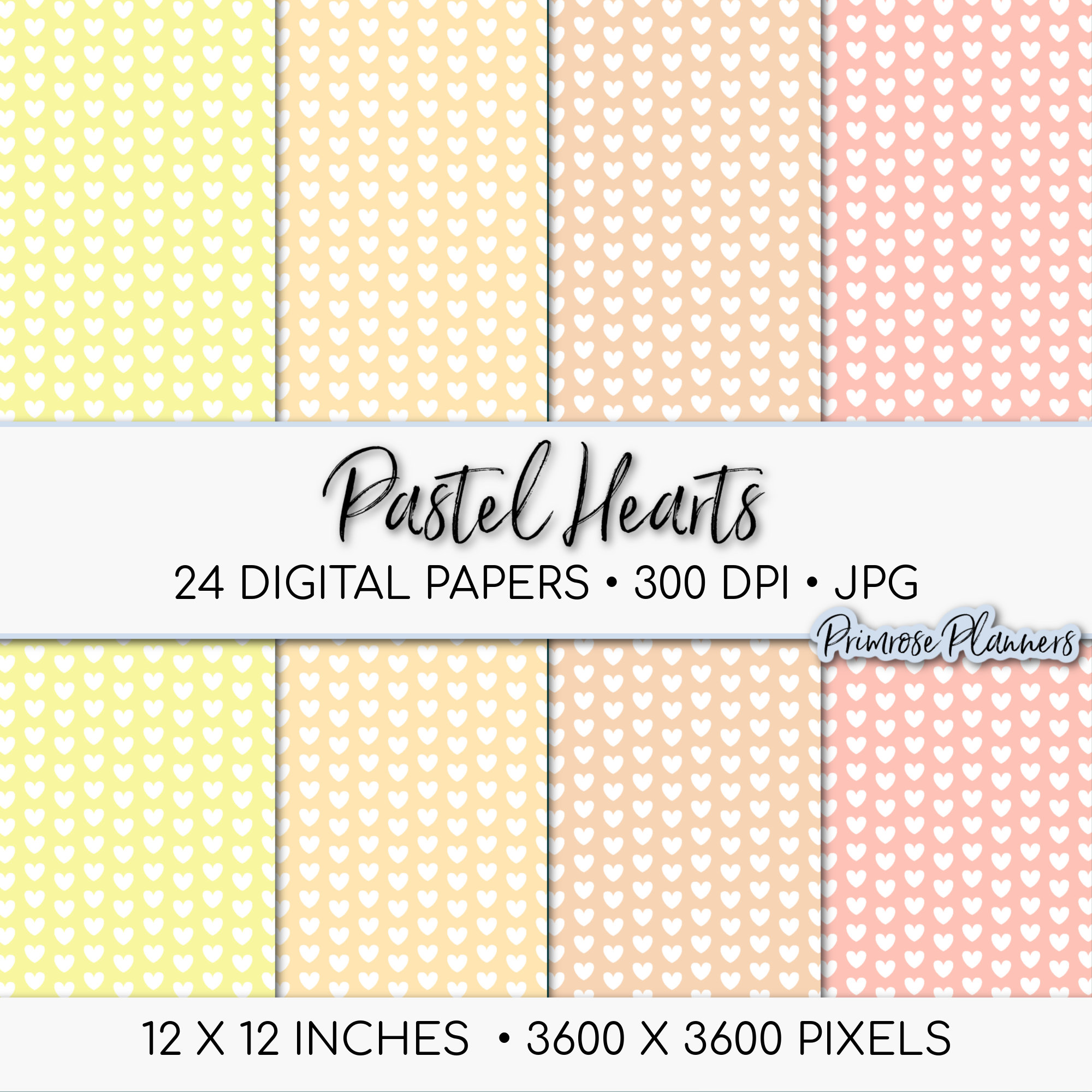 Pastel Hearts Confetti Digital Paper Pack Digital Heart - Etsy