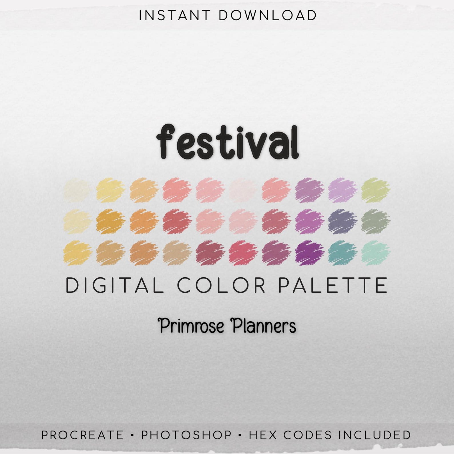 Festival Digital Color Palette - Color Chart | Goodnotes Tool | iPad ...