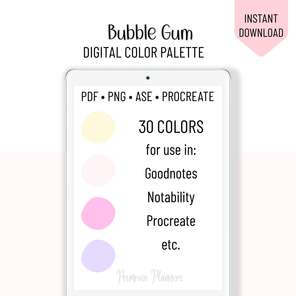 Bubble Gum Digital Color Palette Color Chart Goodnotes - Etsy