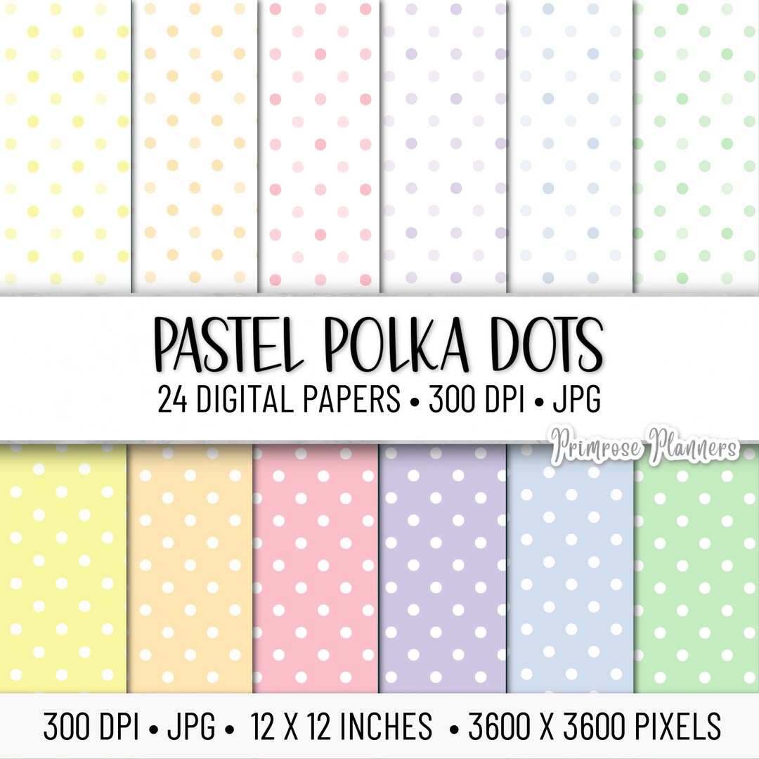 Pastel Polka Dots Confetti Digital Paper Pack | Digital Polkadot Paper ...