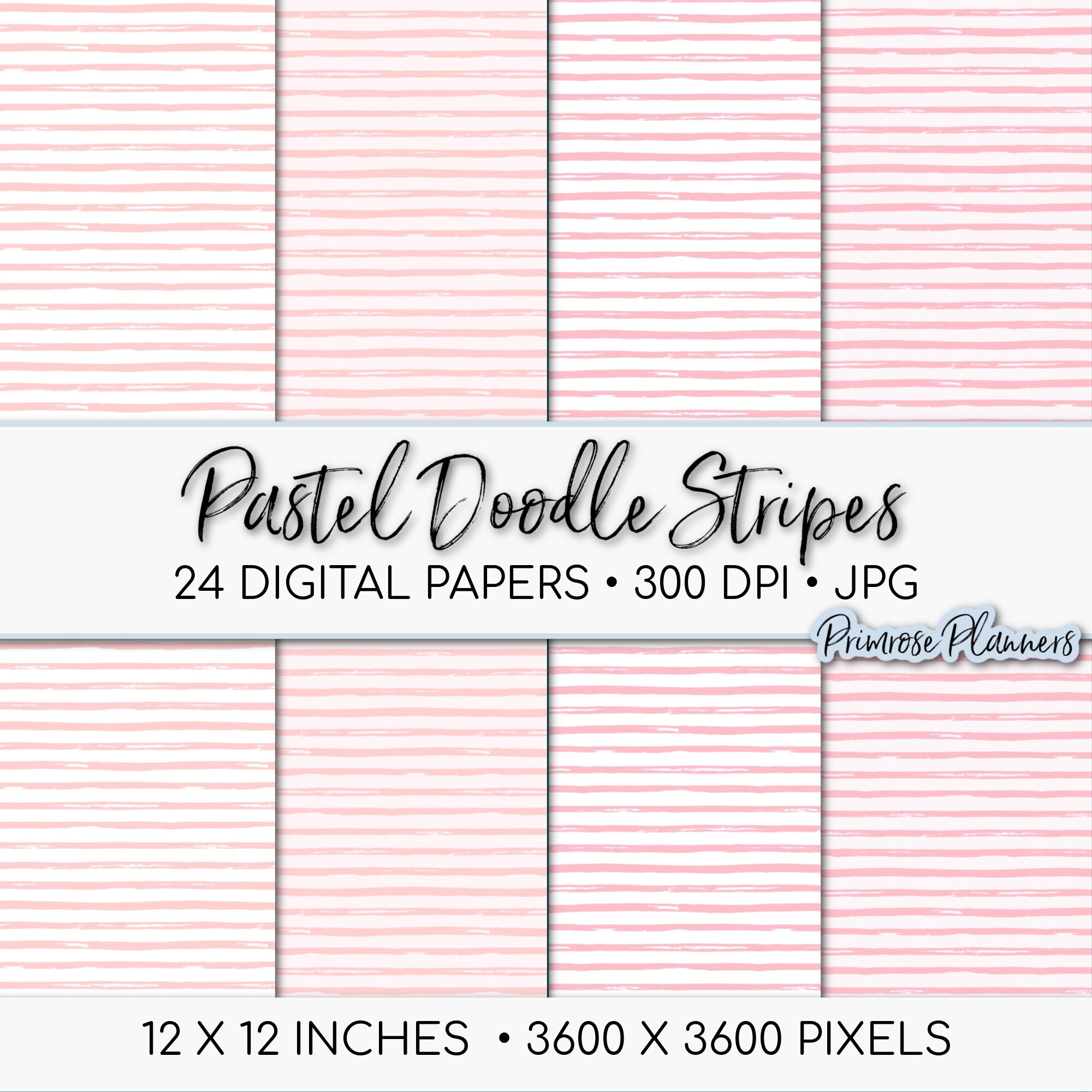 Pastel Watercolor Stripes Digital Paper Pack Digital Pattern - Etsy