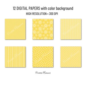 YELLOW Patterns Digital Paper Pack | Digital Striped Paper | Printable ...
