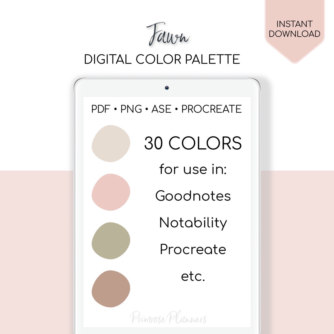 Fawn Digital Color Palette Color Chart Goodnotes Tool | Etsy