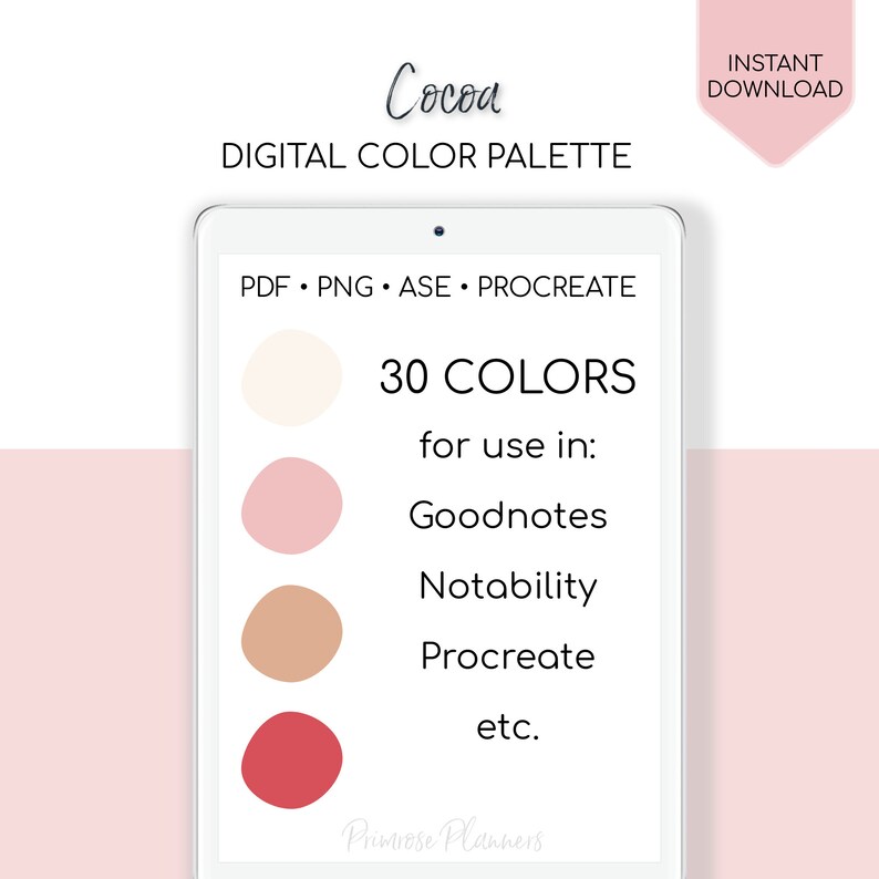 Cocoa Digital Color Palette Color Chart Goodnotes Tool | Etsy
