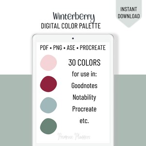Winterberry Digital Color Palette - Color Chart | Goodnotes Tool | iPad ...