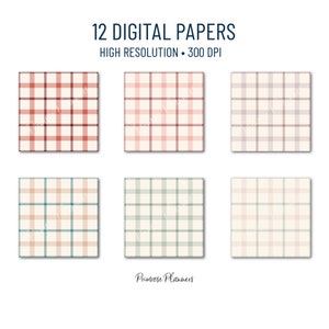 SOFT AUTUMN Fall Plaid Digital Paper Pack Buffalo Check Plaid Pattern ...