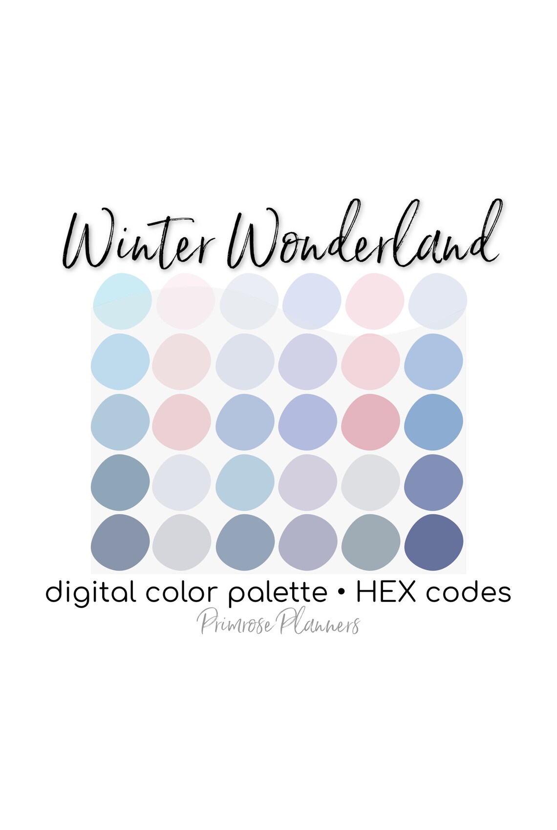 Winter Wonderland Digital Color Palette Color Chart - Etsy