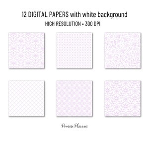 LILAC Purple Patterns Digital Paper Pack Digital Striped Paper ...