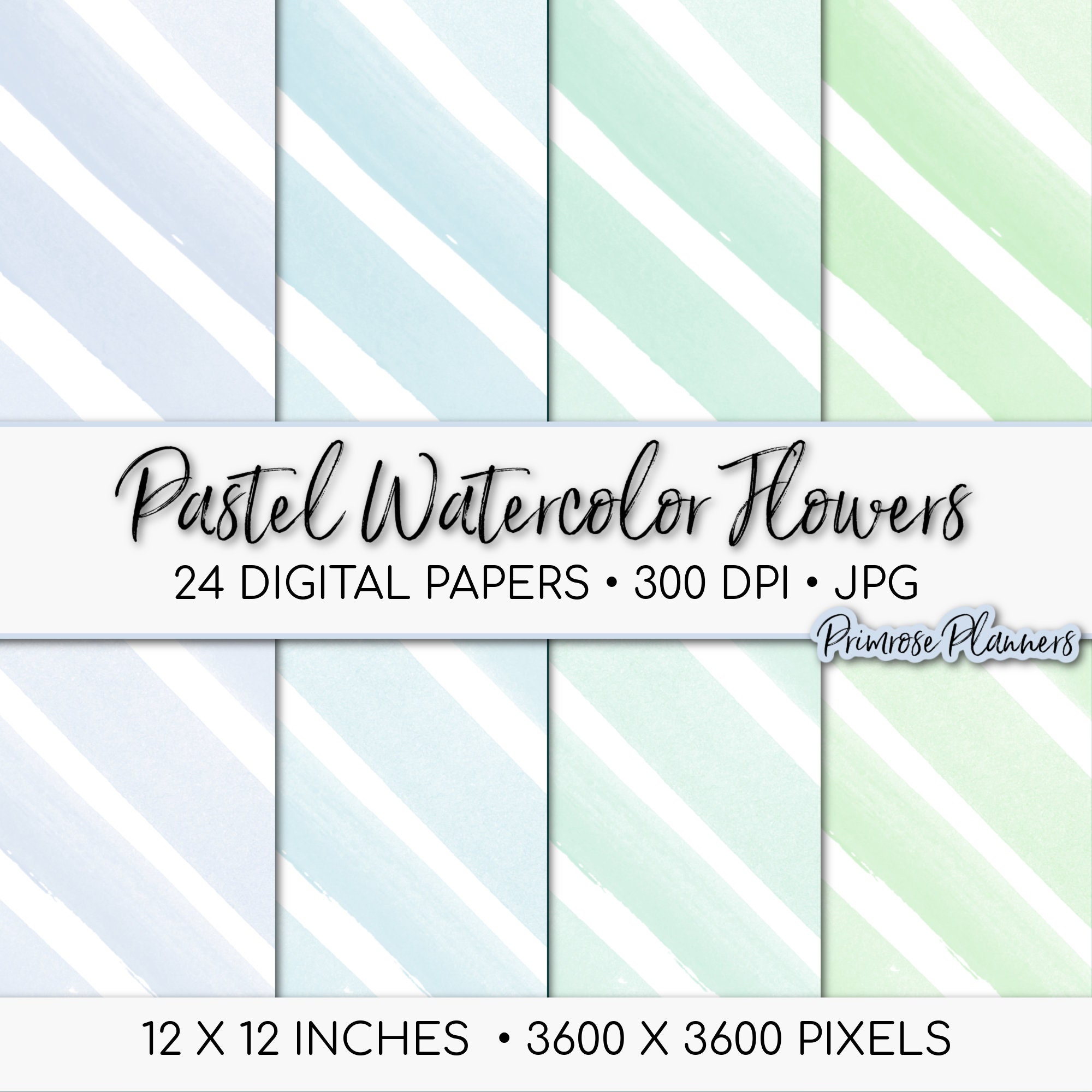 Pastel Watercolor Stripes Digital Paper Pack Digital - Etsy