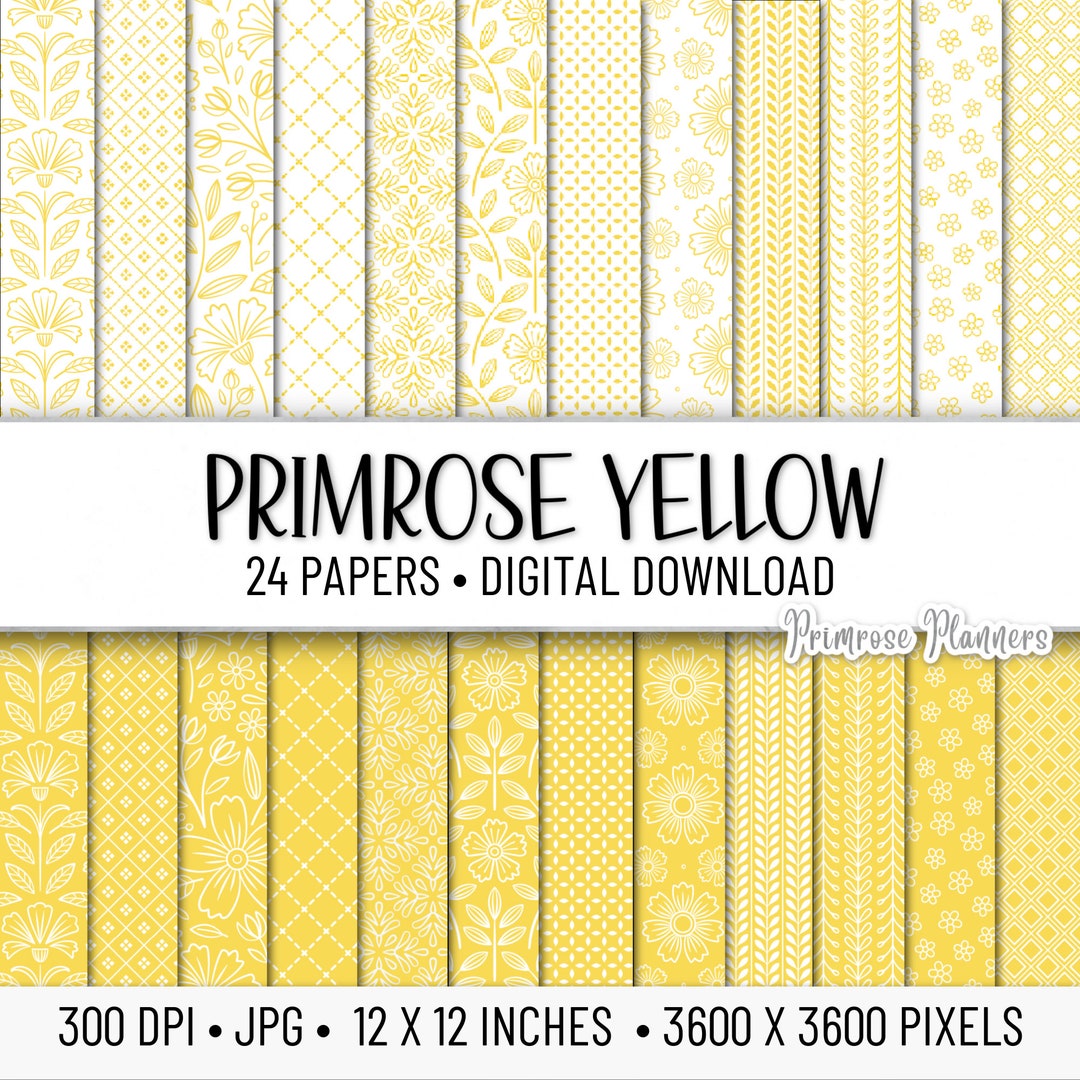 YELLOW Patterns Digital Paper Pack | Digital Striped Paper | Printable ...