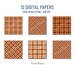 Fireside Orange Tartan Digital Paper Pack Digital Printable Paper Plaid ...