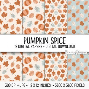 Pumpkin Spice Digital Paper Pack | Digital Plaid Paper | Autumn Digital ...