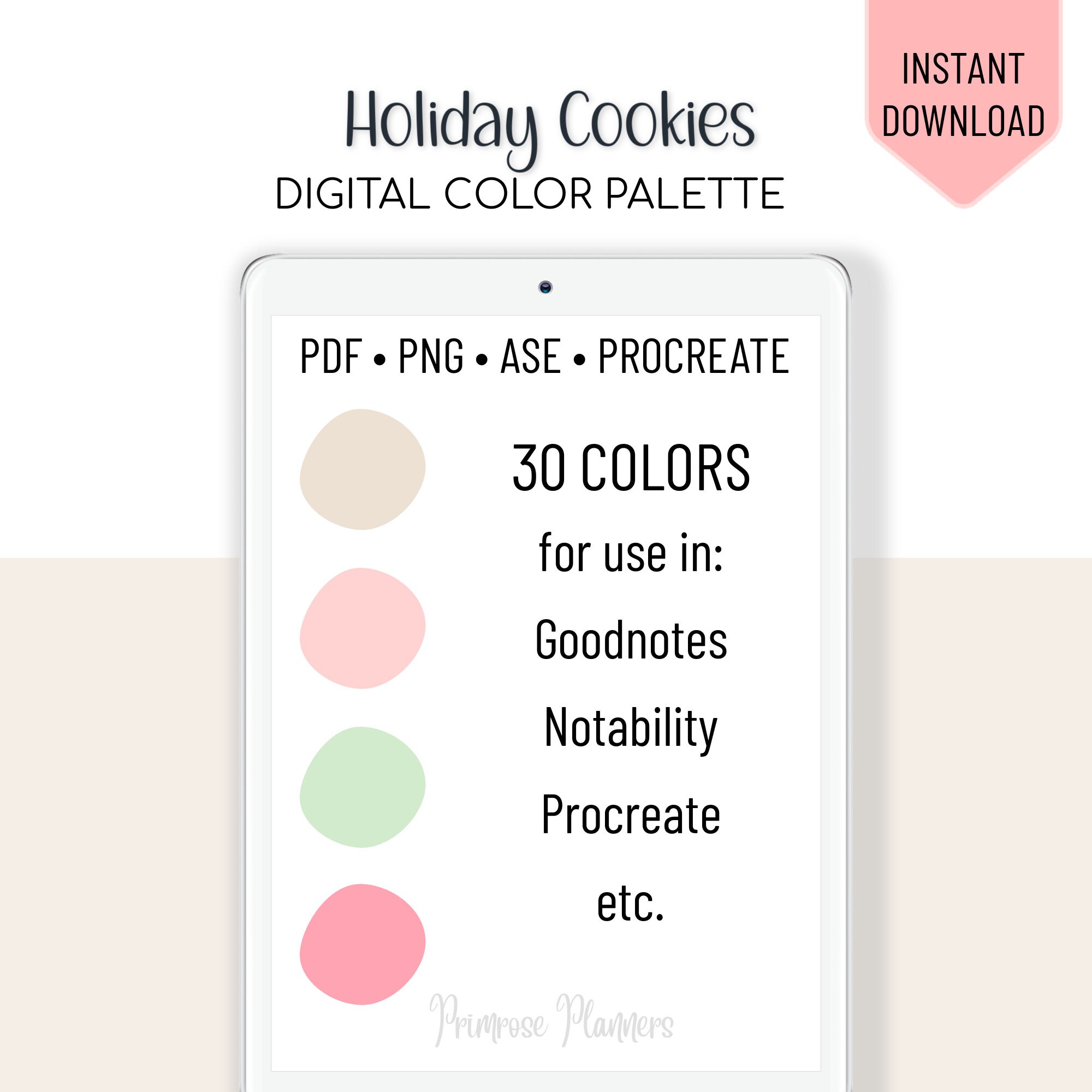 Holiday Cookies Digital Color Palette Color Chart - Etsy