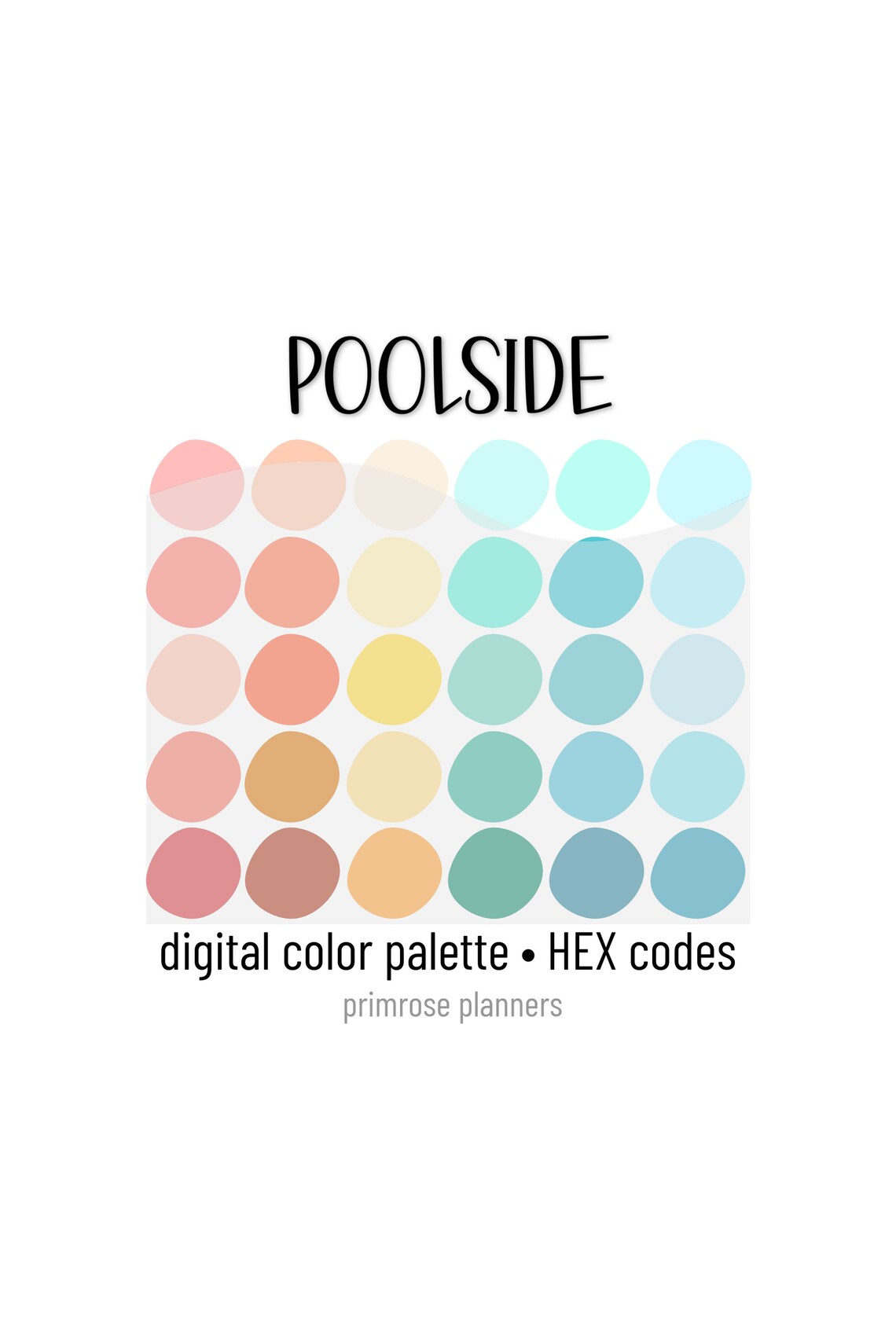 Poolside Digital Color Palette Color Chart Goodnotes Tool - Etsy