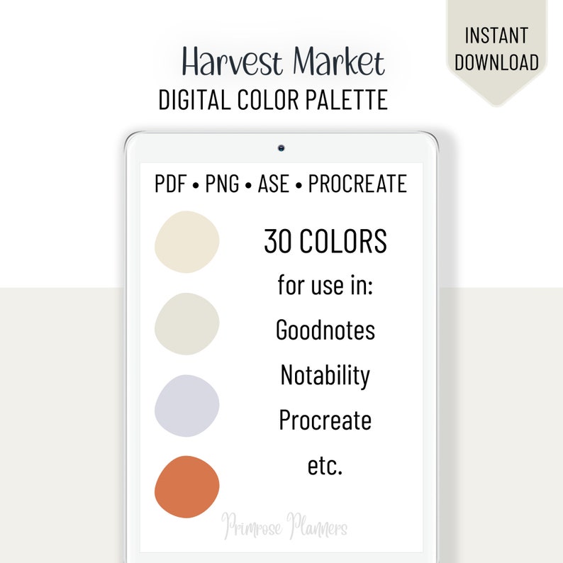 Harvest Market Procreate Palette Color Chart Photoshop - Etsy
