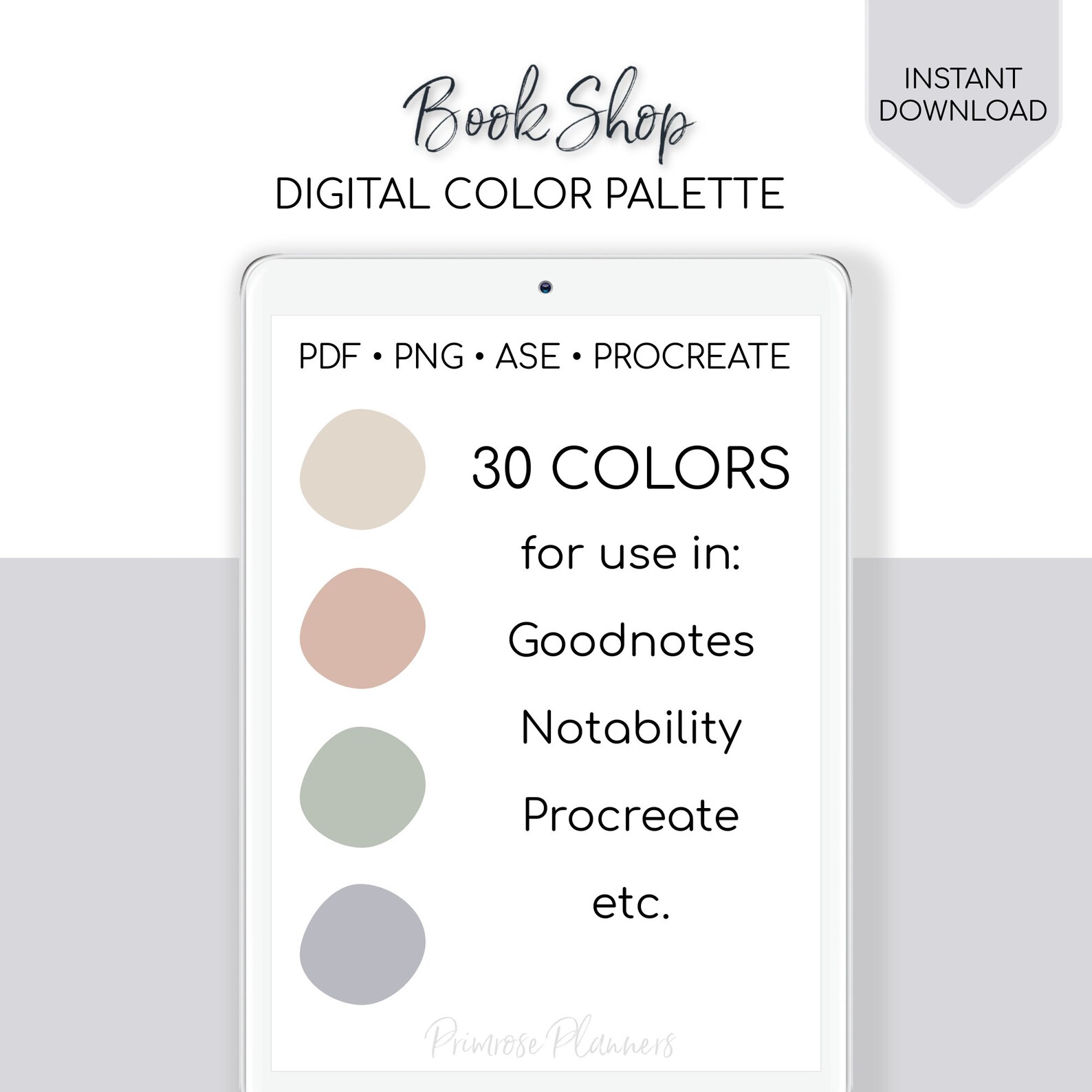 Book Shop Digital Color Palette Color Chart Goodnotes Tool - Etsy
