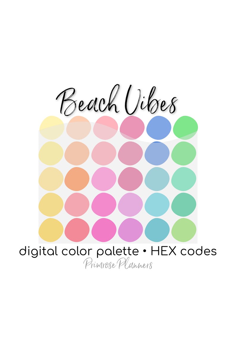 Beach Vibes Digital Color Palette Color Chart Goodnotes | Etsy