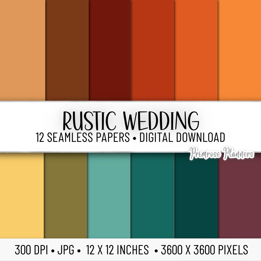 RUSTIC WEDDING Solid Digital Paper Pack | Digital Seamless Paper ...