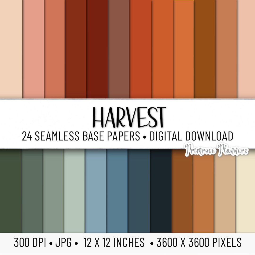 HARVEST Autumn Solid Digital Paper Pack | Solid Background | Base ...