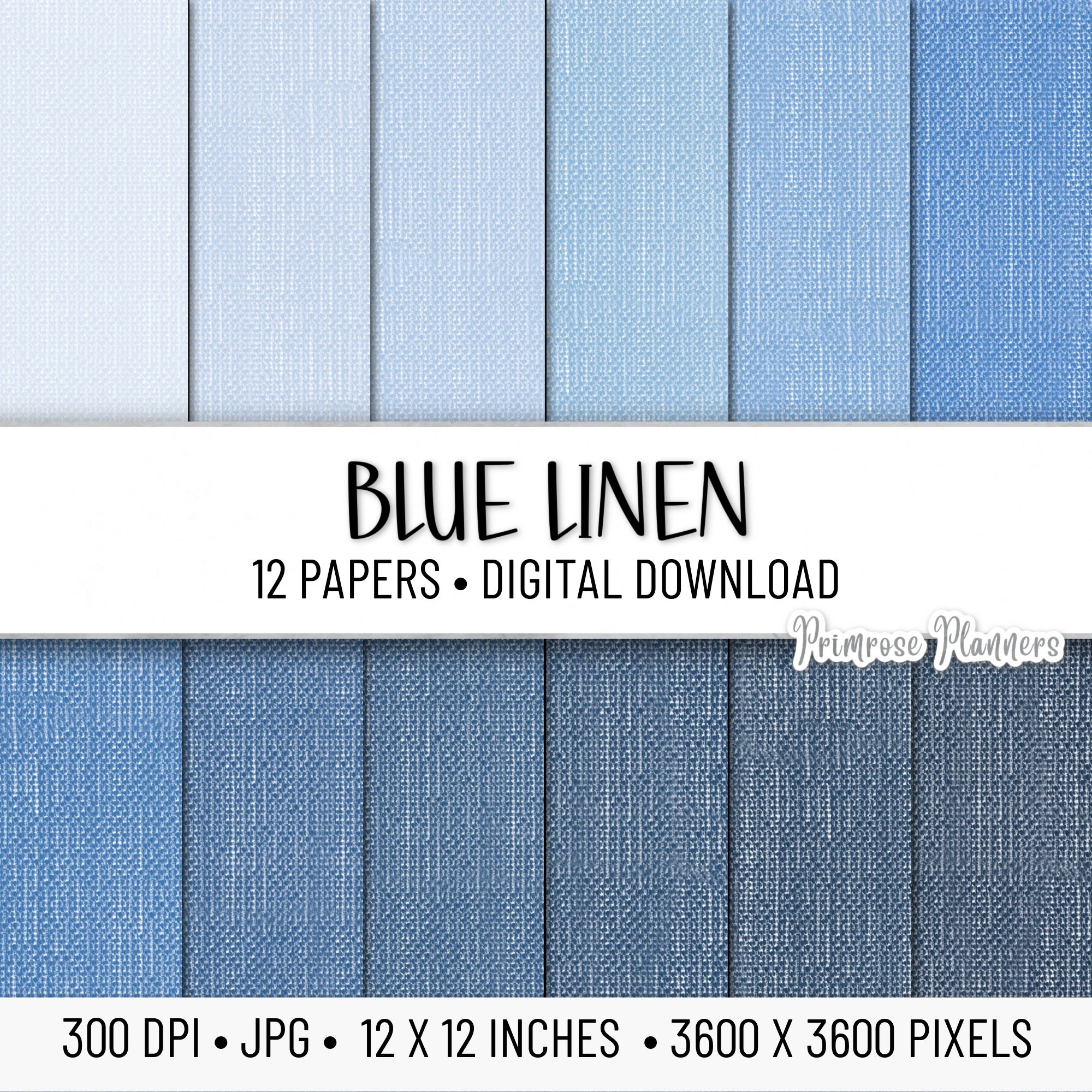Blue Linen Digital Paper Pack Digital Base Paper Linen - Etsy